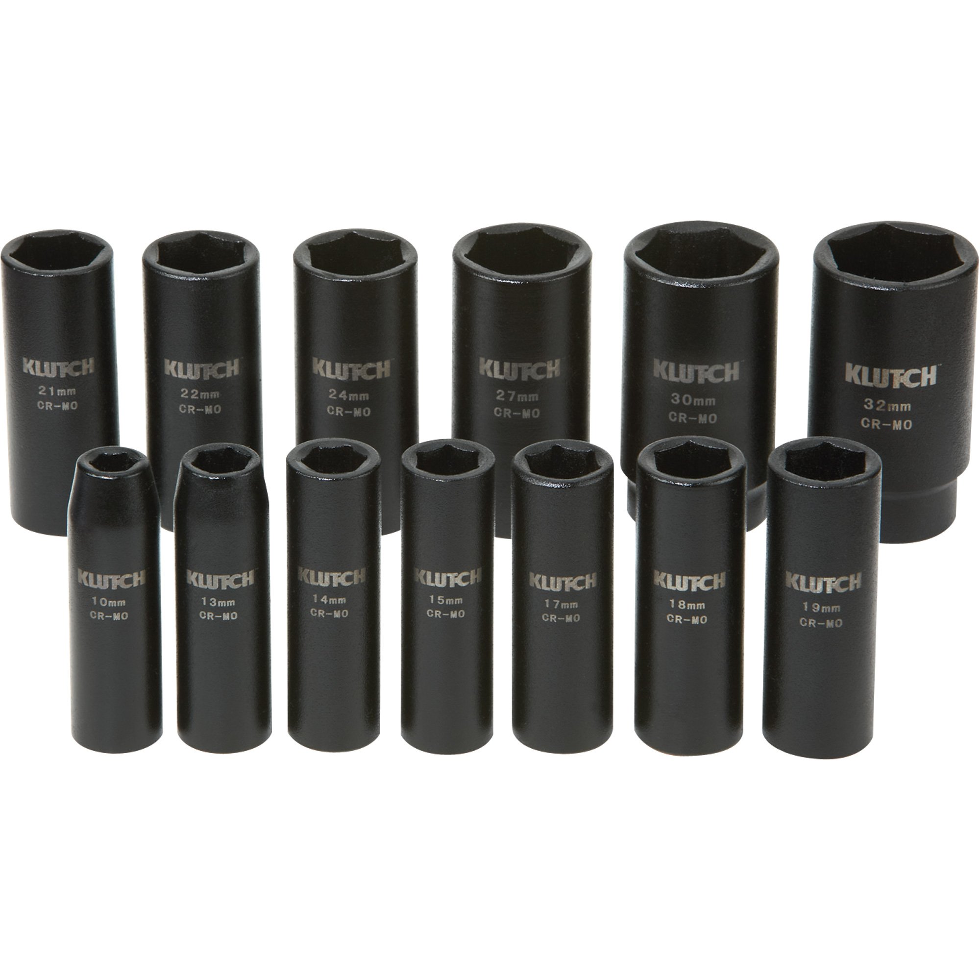 Klutch Chrome Moly Deep Impact Socket Set — 13-Pc., 1/2in. Drive, Metric | Northern Tool